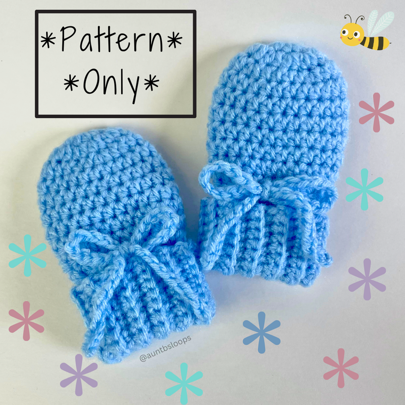 Newborn Mittens Crochet Pattern (PDF - digital download) – Aunt B's Loops